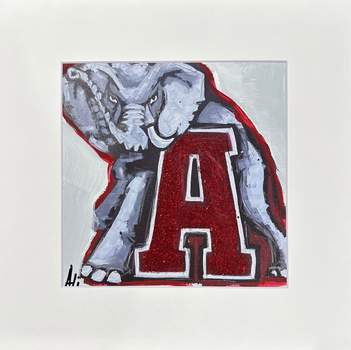 'Bama 12 x 12 Print (Hand Embellished) with White Mat by Ali Leja Art ...
