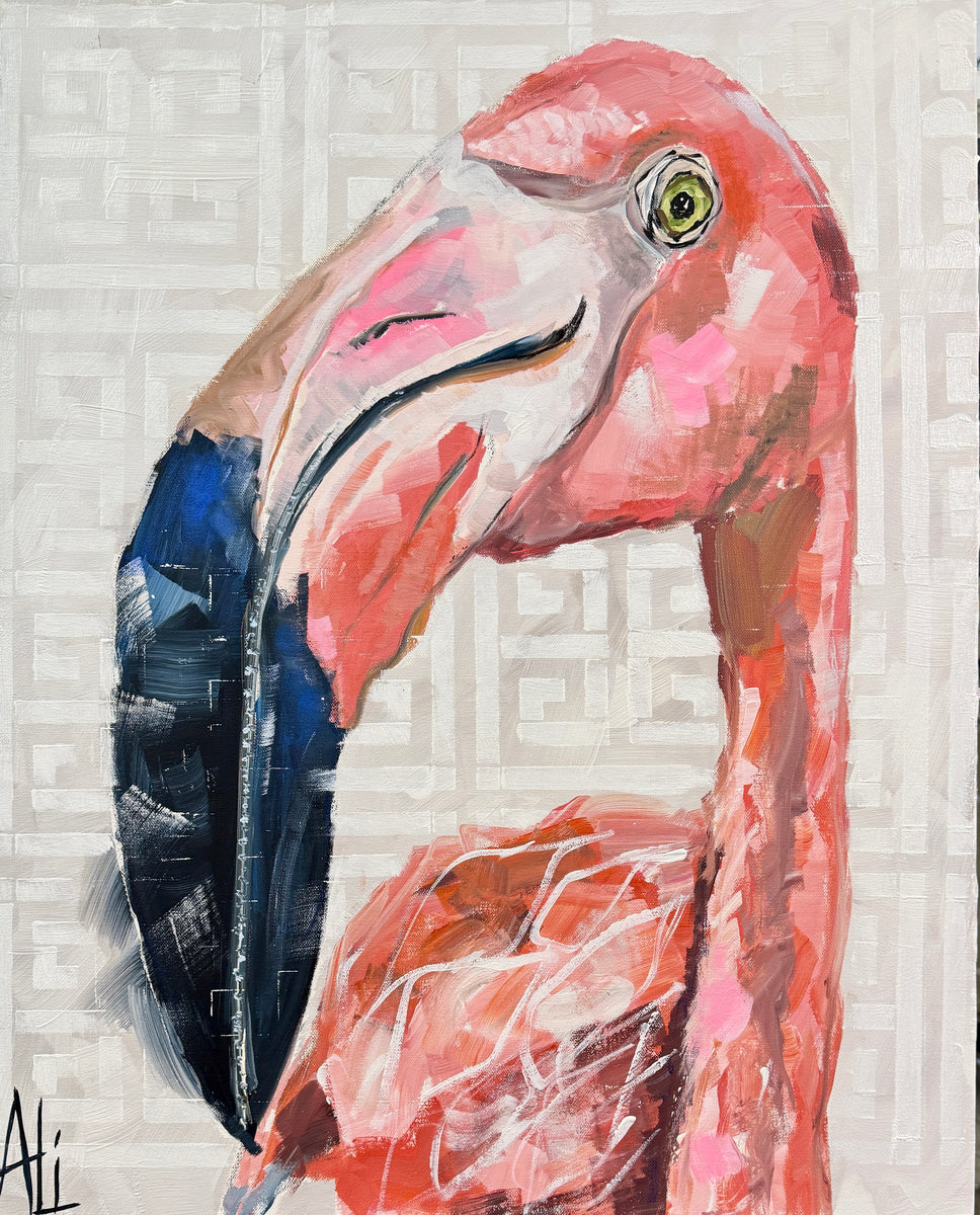 Flamingle With Me Original Painting by Ali Leja Art – alilejaart