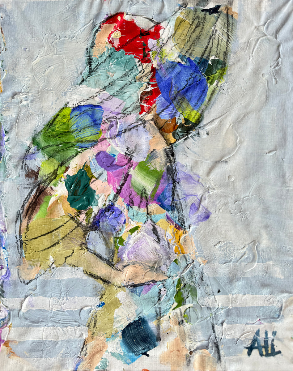 Breezy Blue Original Mixed Media Painting by Ali Leja Art – alilejaart