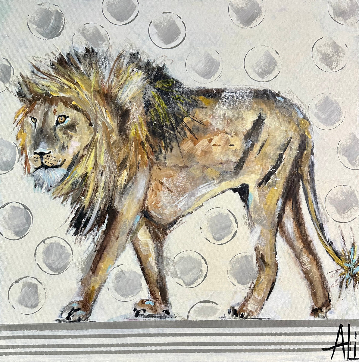King Of The Jungle Gym Original Painting by Ali Leja Art – alilejaart